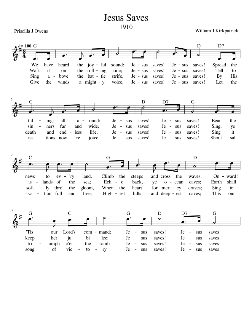 Jesus Saves Sheet music for Piano (Solo) | Musescore.com