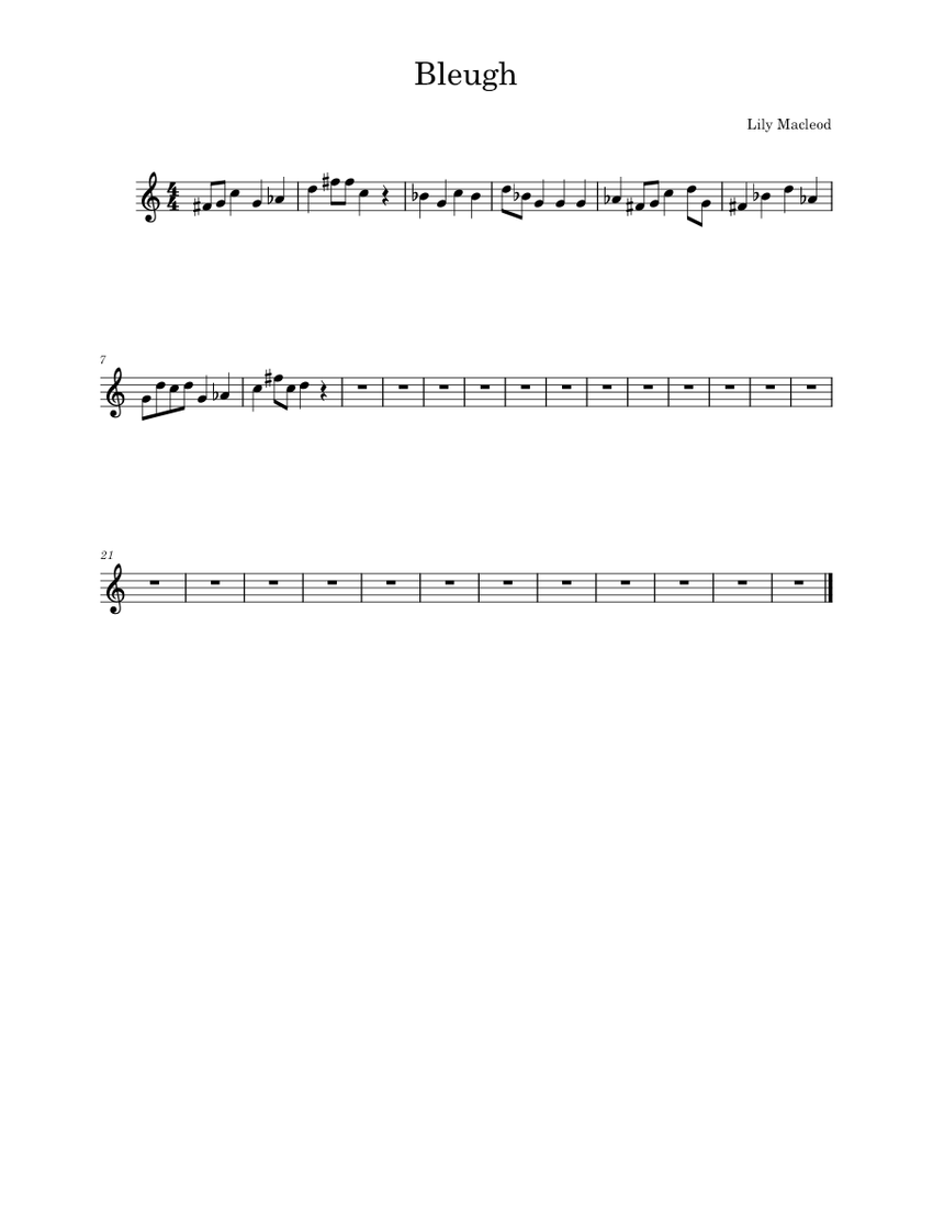 Bleugh Sheet music for Piano (Solo) Easy | Musescore.com