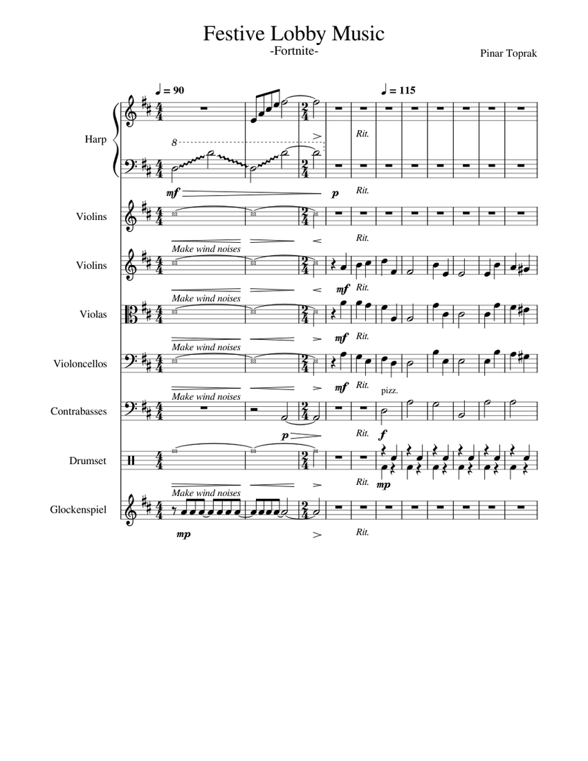 Fortnite - Festive Lobby Music – Pinar Toprak Sheet music for ...