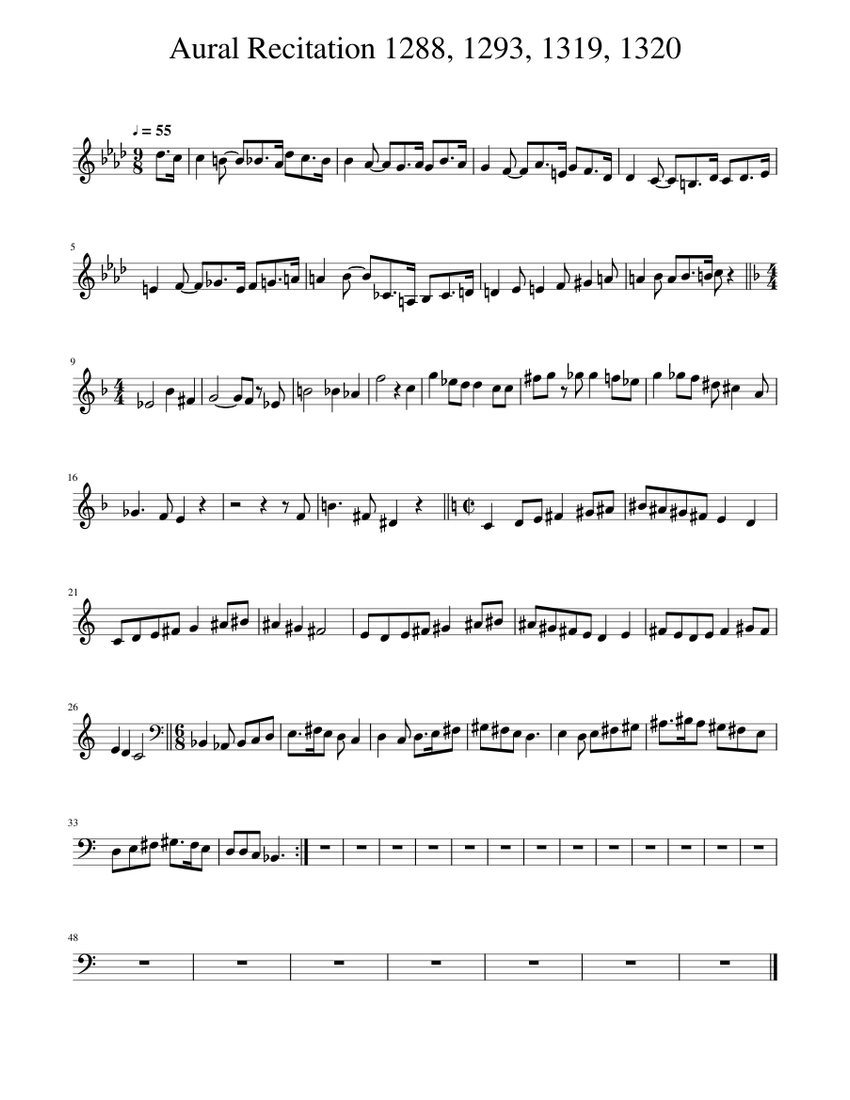 Aural_Recitation_1288,_1293,_1319,_1320 Sheet music for Piano (Solo ...
