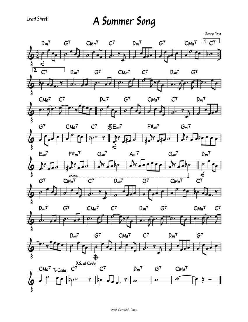 A Summer Song Sheet music for Piano (Solo) Easy | Musescore.com