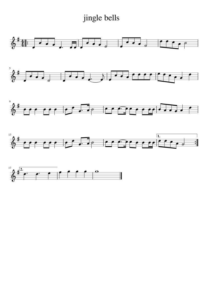 jingle bells - violin - [easy] Sheet music for Violin (Solo ...