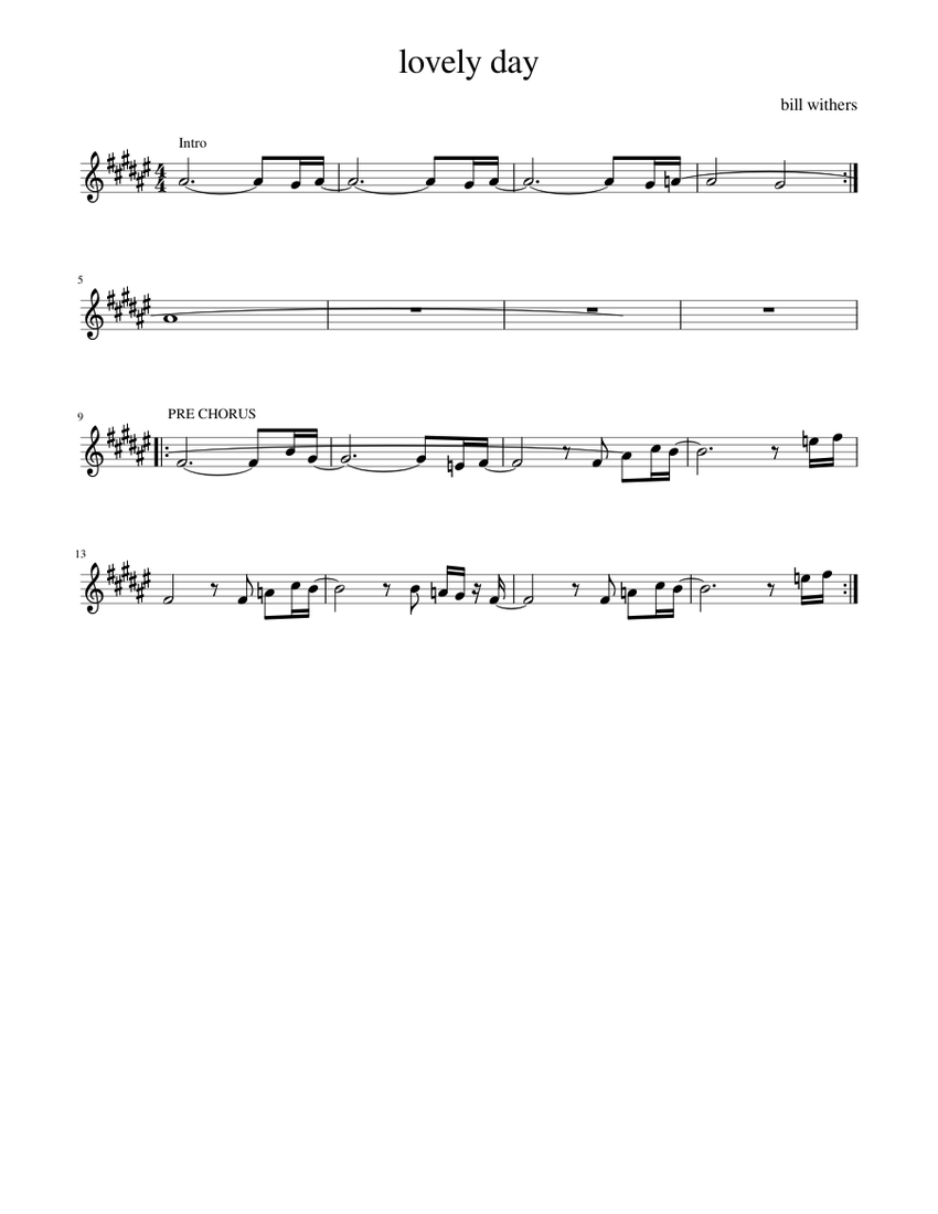 lovely day Sheet music for Piano (Solo) Easy | Musescore.com