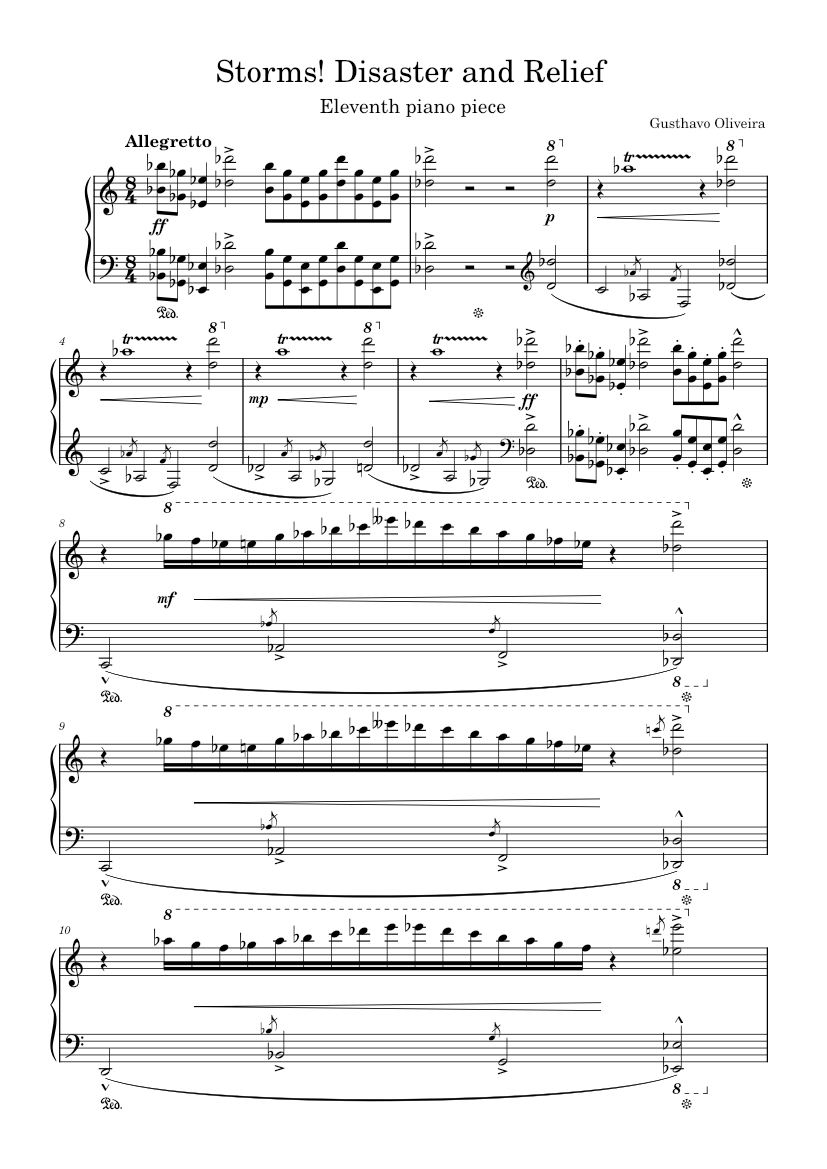 Storms! Disaster and Relief Sheet music for Piano (Solo) | Musescore.com