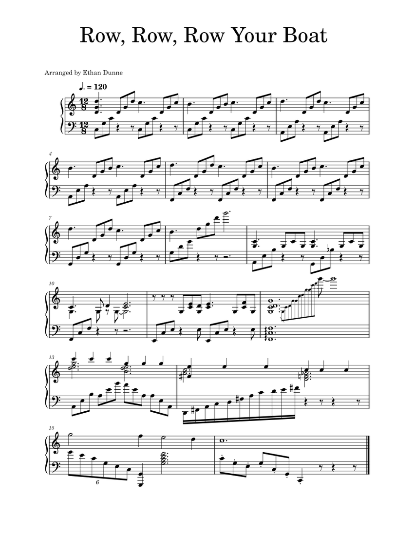 Row, Row, Row Your Boat Sheet music for Piano (Solo) | Musescore.com