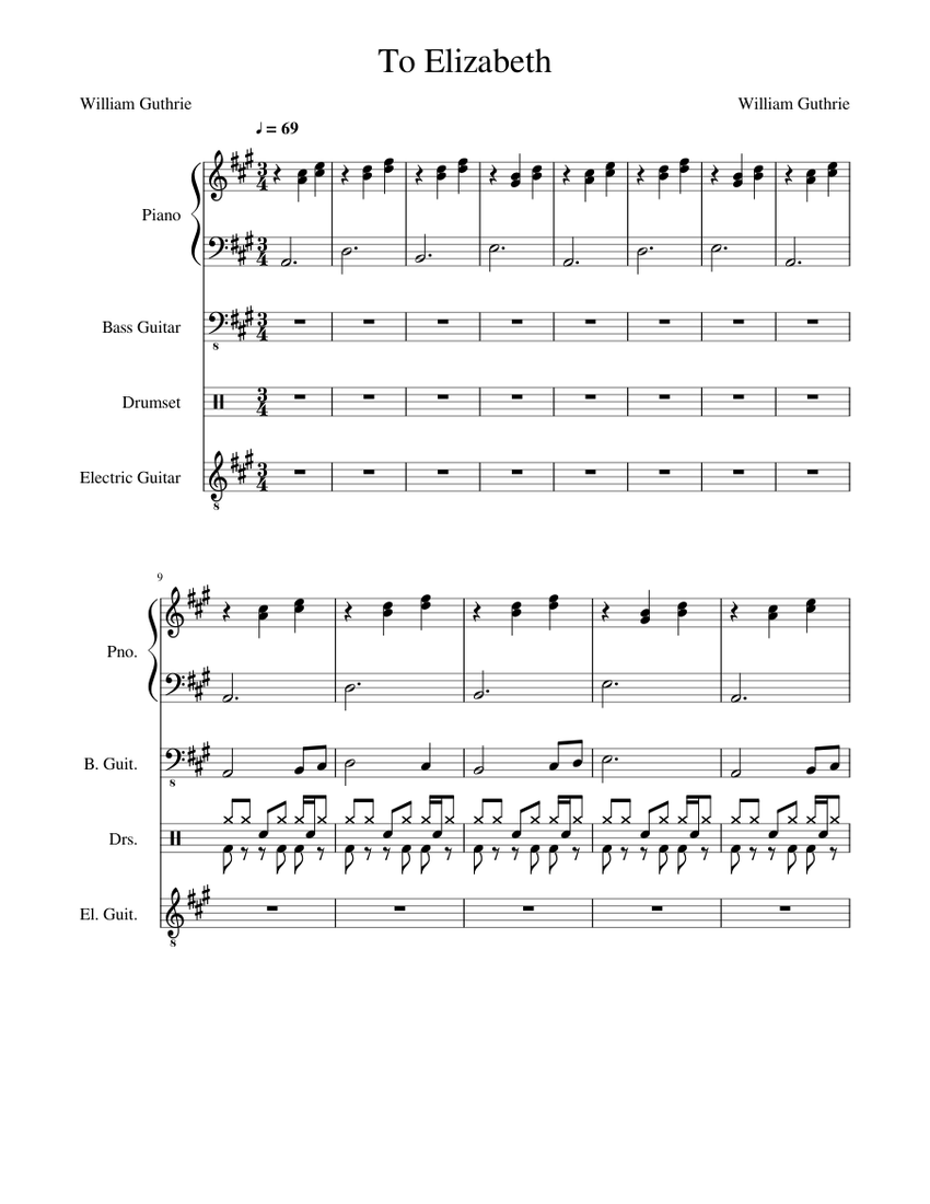 To Elizabeth - piano tutorial