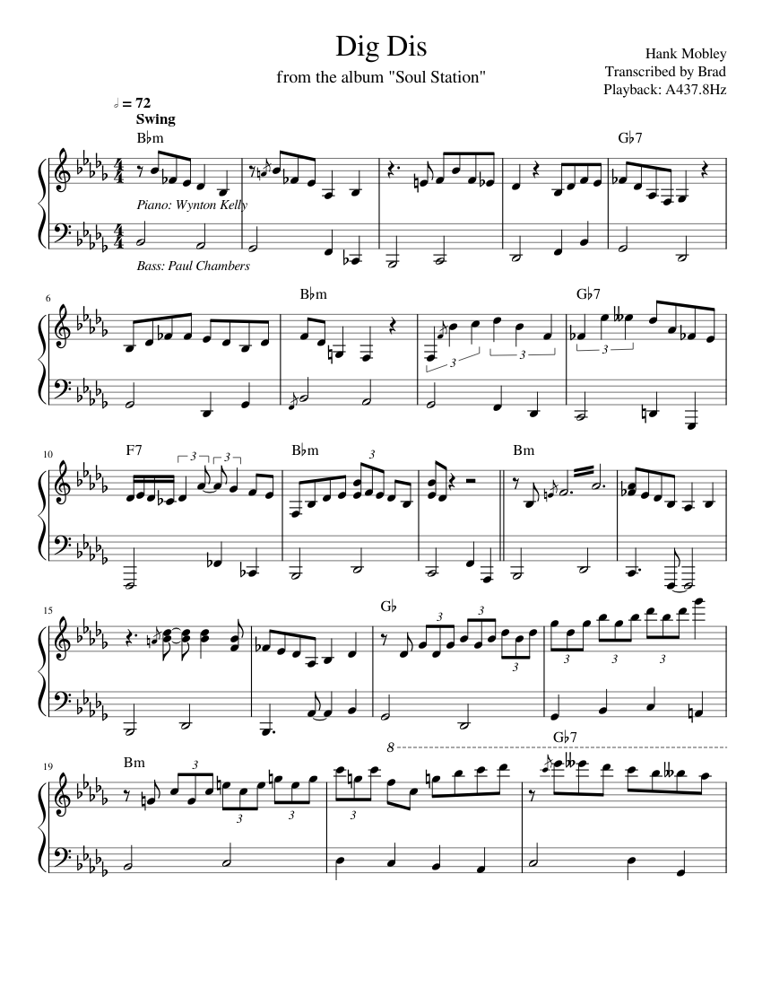 Dig Dis Sheet music for Piano (Solo) | Musescore.com