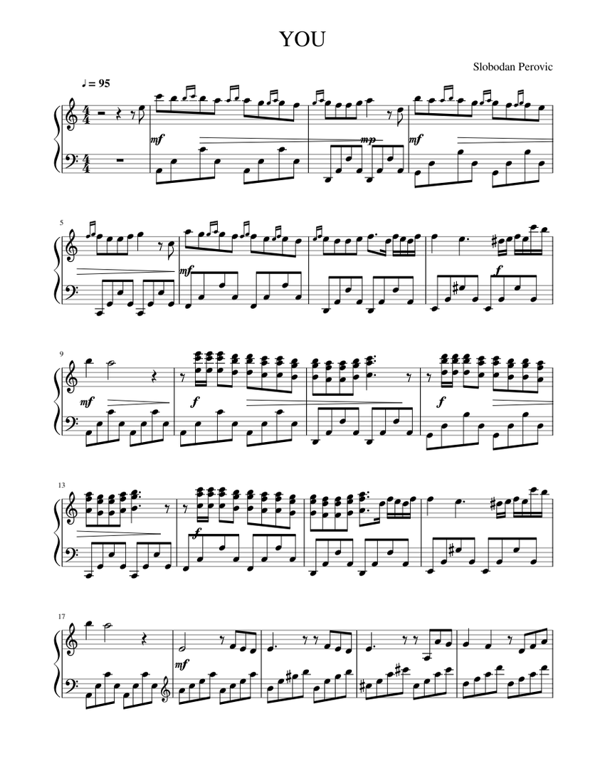 YOU Sheet music for Piano (Solo) | Musescore.com