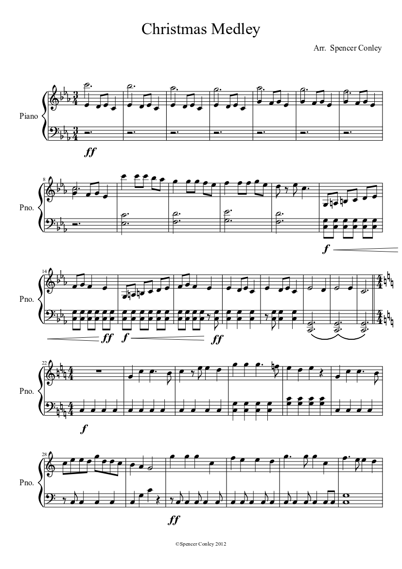 Christmas Medley Sheet music for Piano (Solo) Easy | Musescore.com