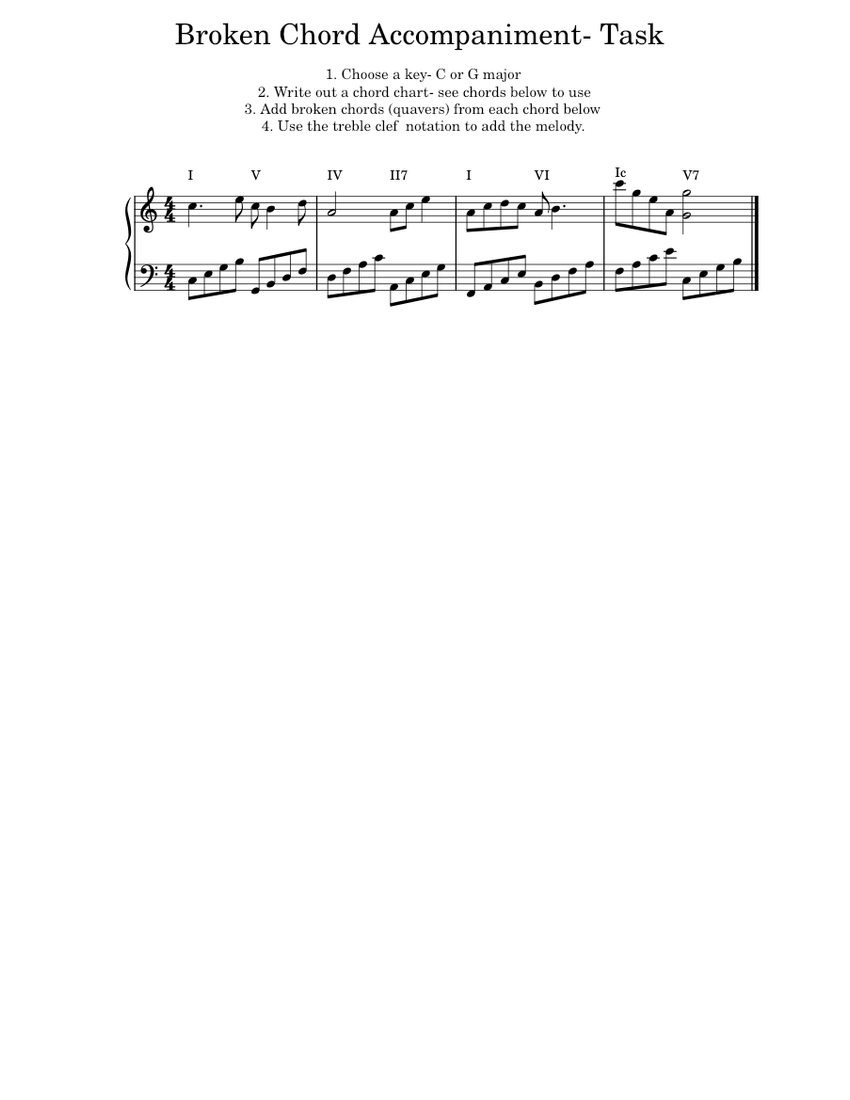 Broken_Chord_Accompaniment-_Task Sheet music for Piano (Solo ...
