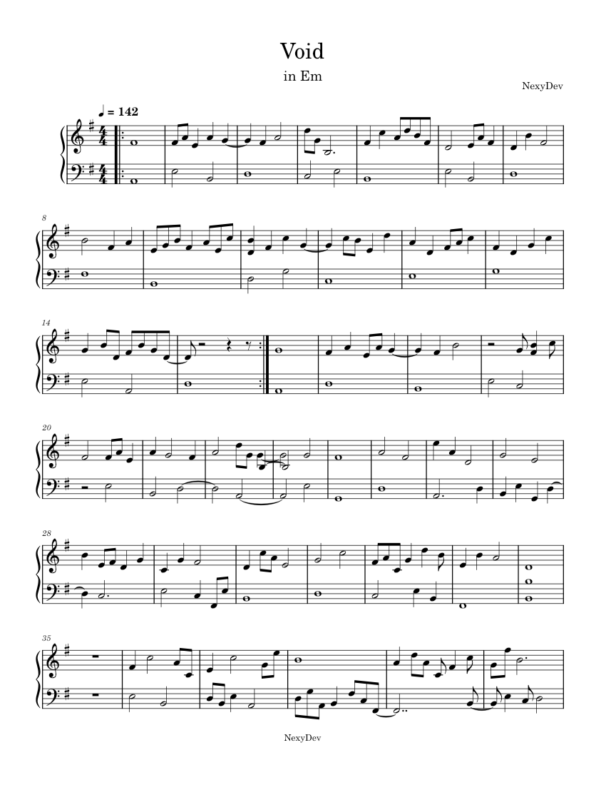 Void Sheet music for Piano (Solo) Easy | Musescore.com