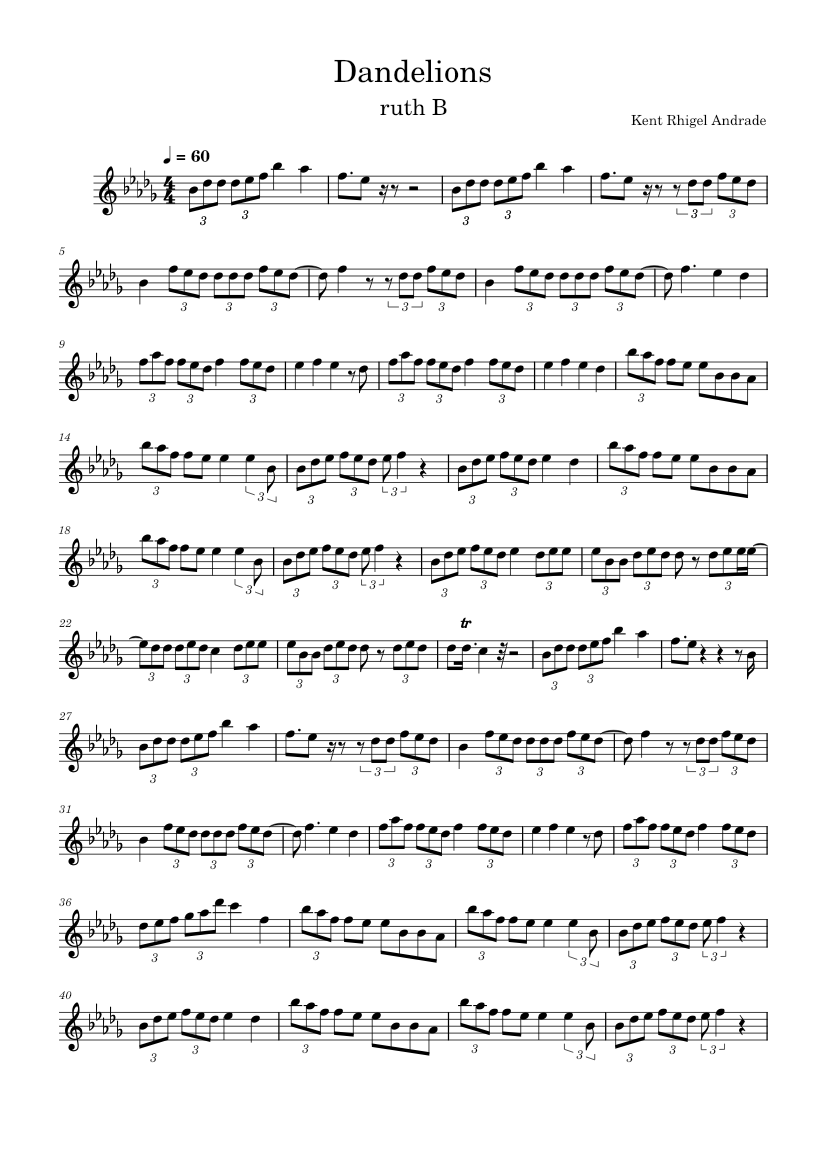 Dandelions Sheet music for Piano (Solo) Easy | Musescore.com