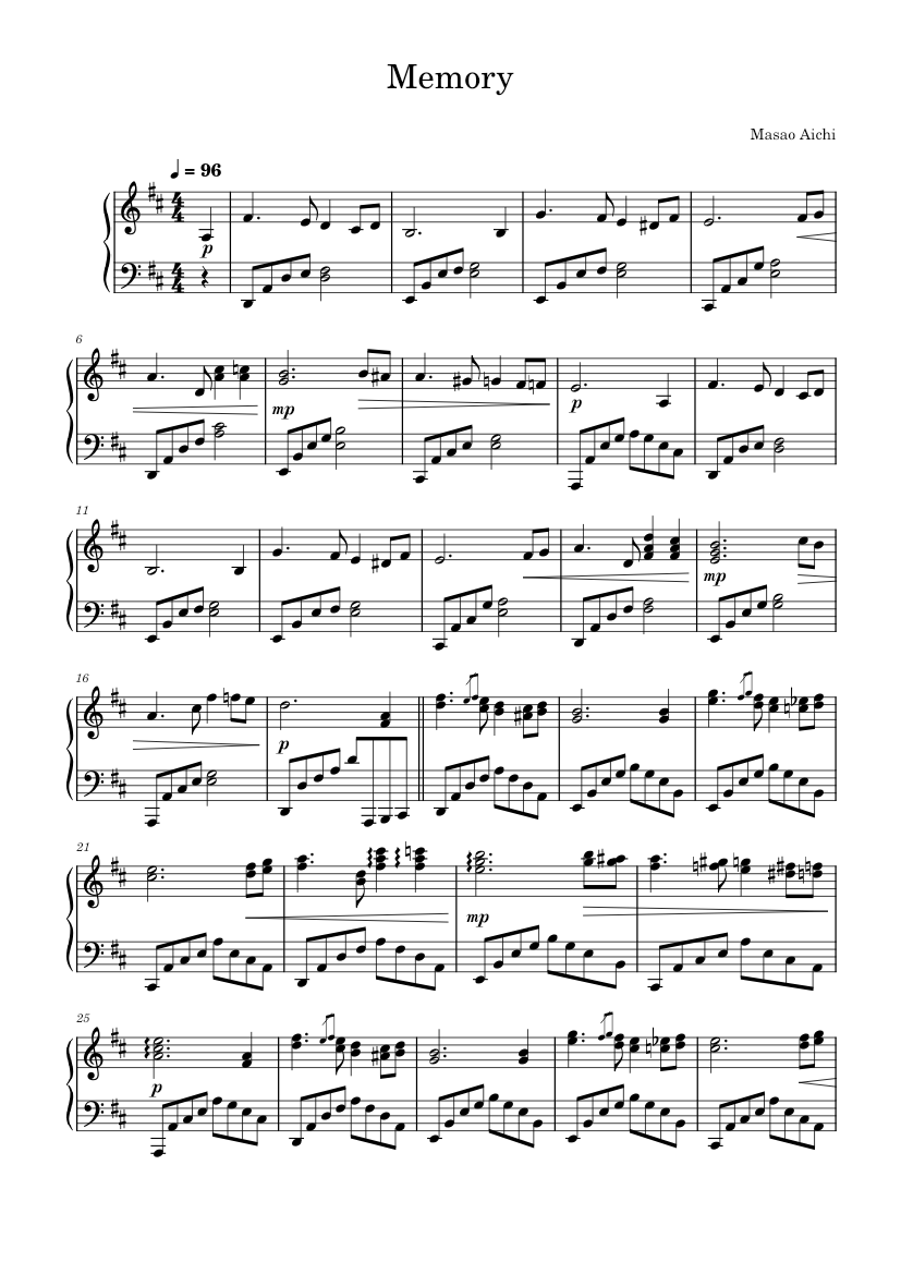 Memory Sheet music for Piano (Solo) | Musescore.com