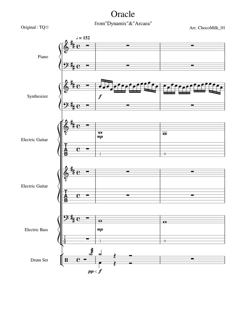 Oracle Sheet music for Piano, Guitar, Bass guitar, Drum group & more ...