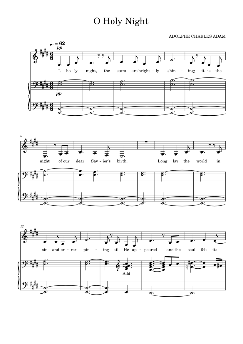 O Holy Night - Low Key - Baritone/Base voice Sheet Music for Piano ...