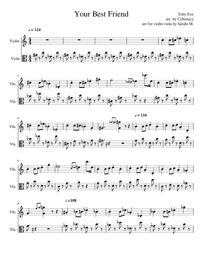Your Best Friend Sheet music for Violin, Viola (String Duet ...
