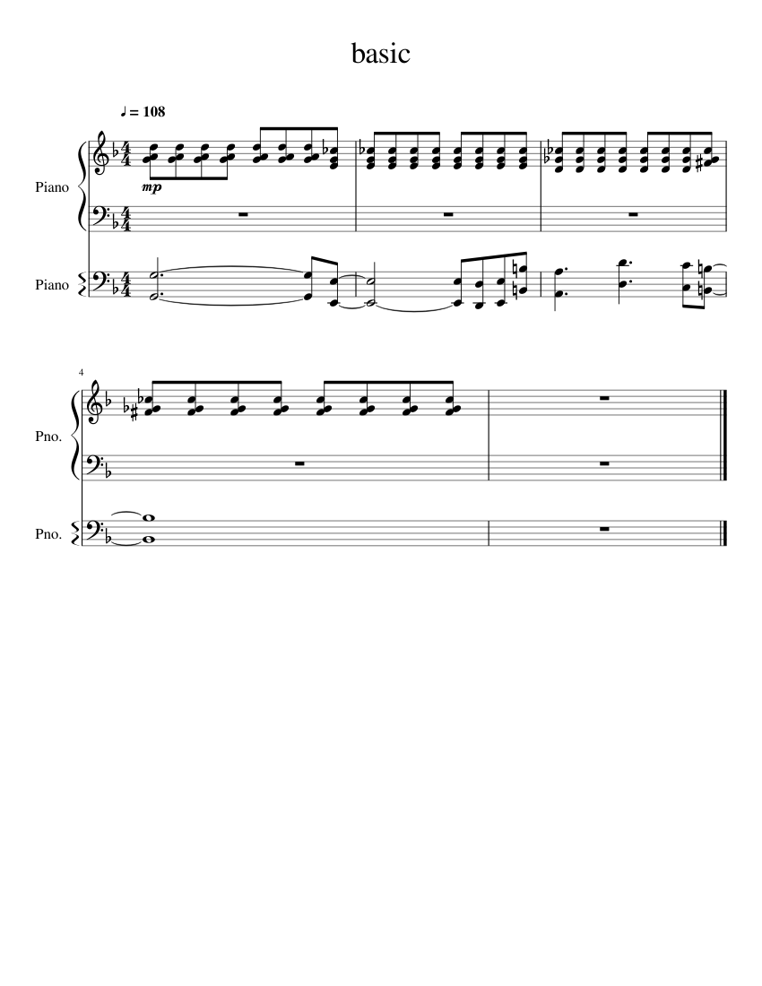 basic Sheet music for Piano (Piano Duo) | Musescore.com