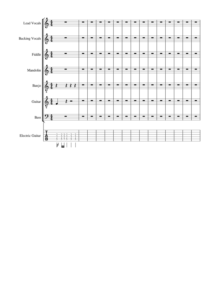 Untitled-4 Sheet music for Vocals, Violin, Guitar, Bass guitar & more ...