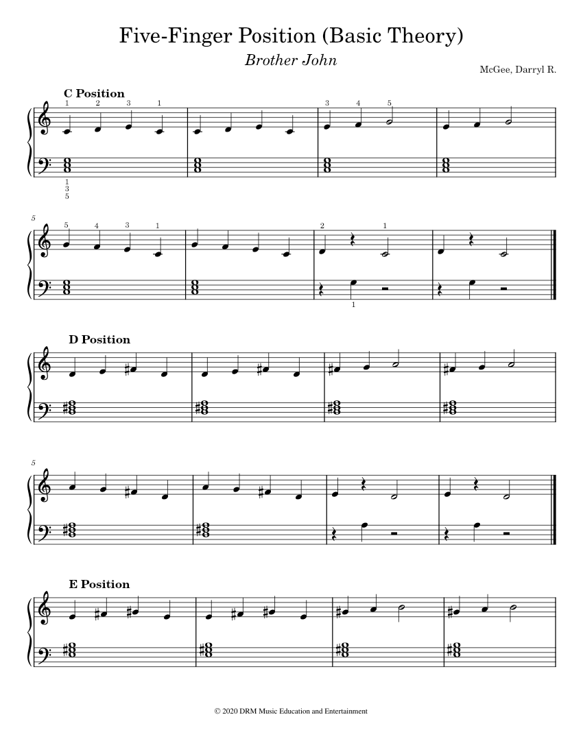 Five-Finger Position Sheet music for Piano (Solo) Easy | Musescore.com