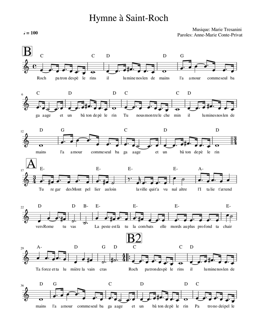 Hymne_à_Saint-Roch Sheet music for Piano (Solo) | Musescore.com