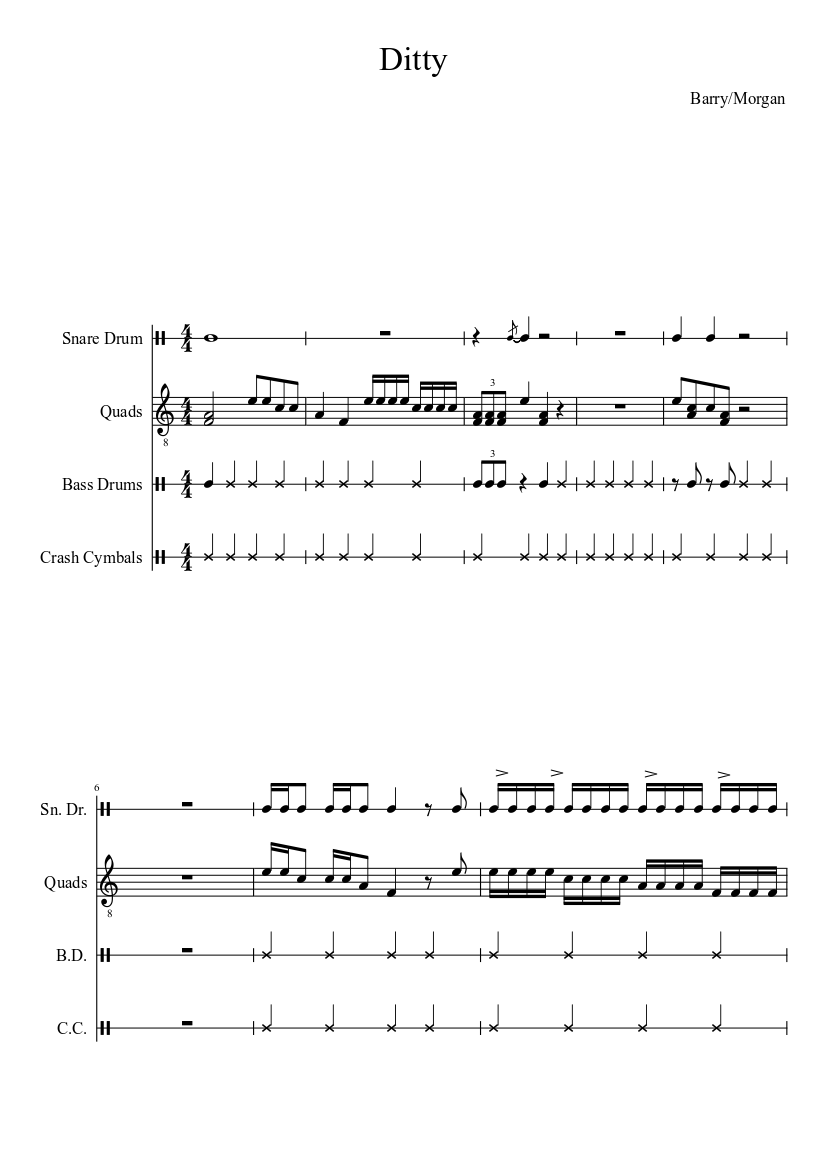 Ditty Sheet music for Snare drum, Steel drums (Mixed Quartet ...