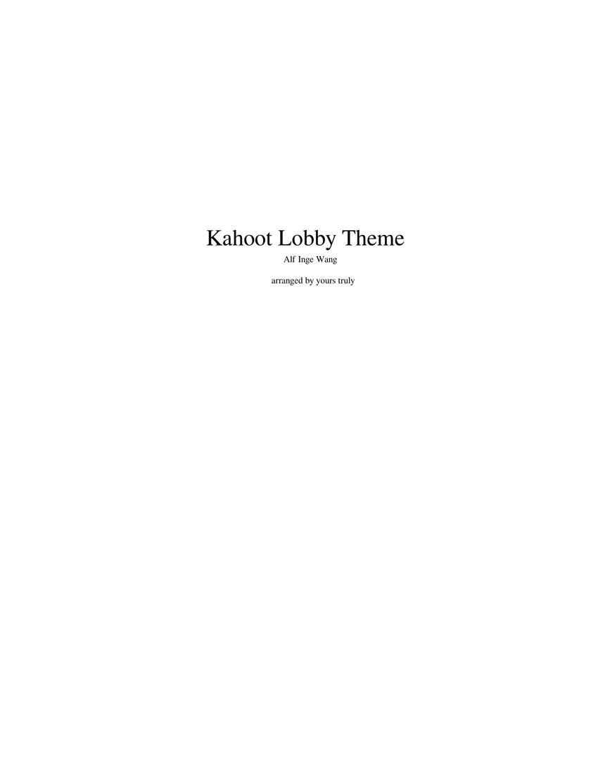 Kahoot Lobby Theme for Concert Band - Alf Inge Wang Sheet music for ...