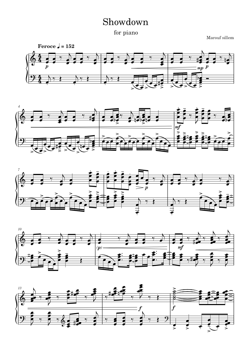 Showdown Sheet music for Piano (Solo) | Musescore.com