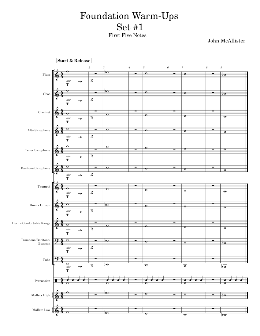 Foundation Warm-Ups - John McAllister Sheet Music for Trombone, Tuba ...