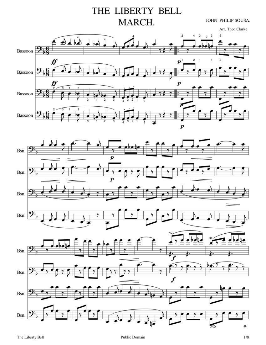 The Liberty Bell March Sheet music for Bassoon (Mixed Quartet ...