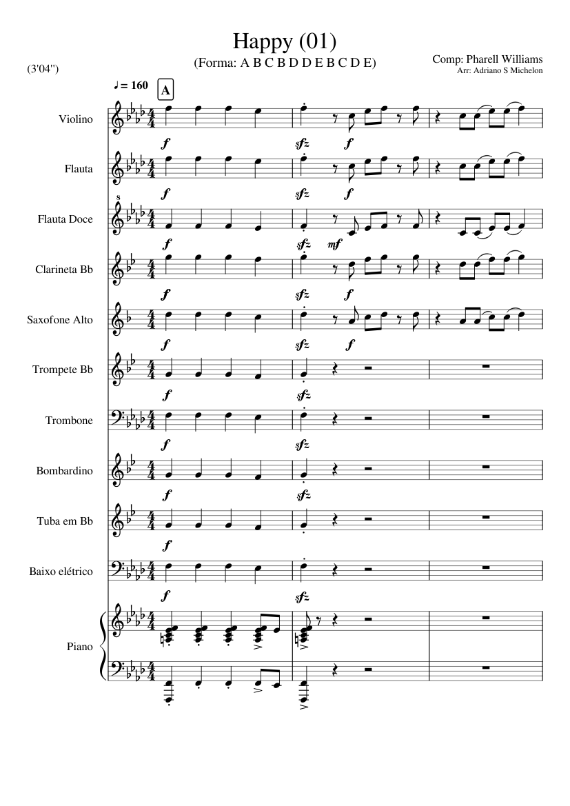 Happy 01 2018 Sheet music for Piano, Trombone, Euphonium, Tuba & more ...