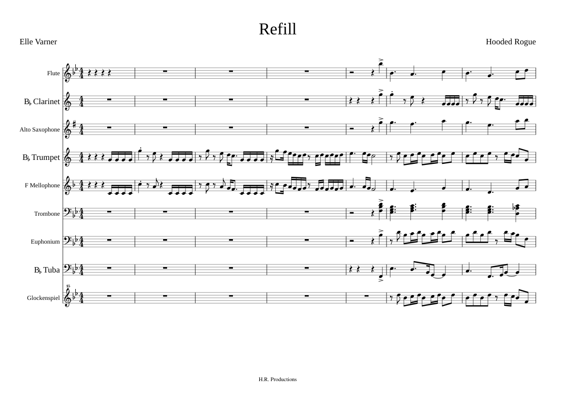 Refill – Elle Varner Sheet music for Trombone, Tuba, Flute, Saxophone ...