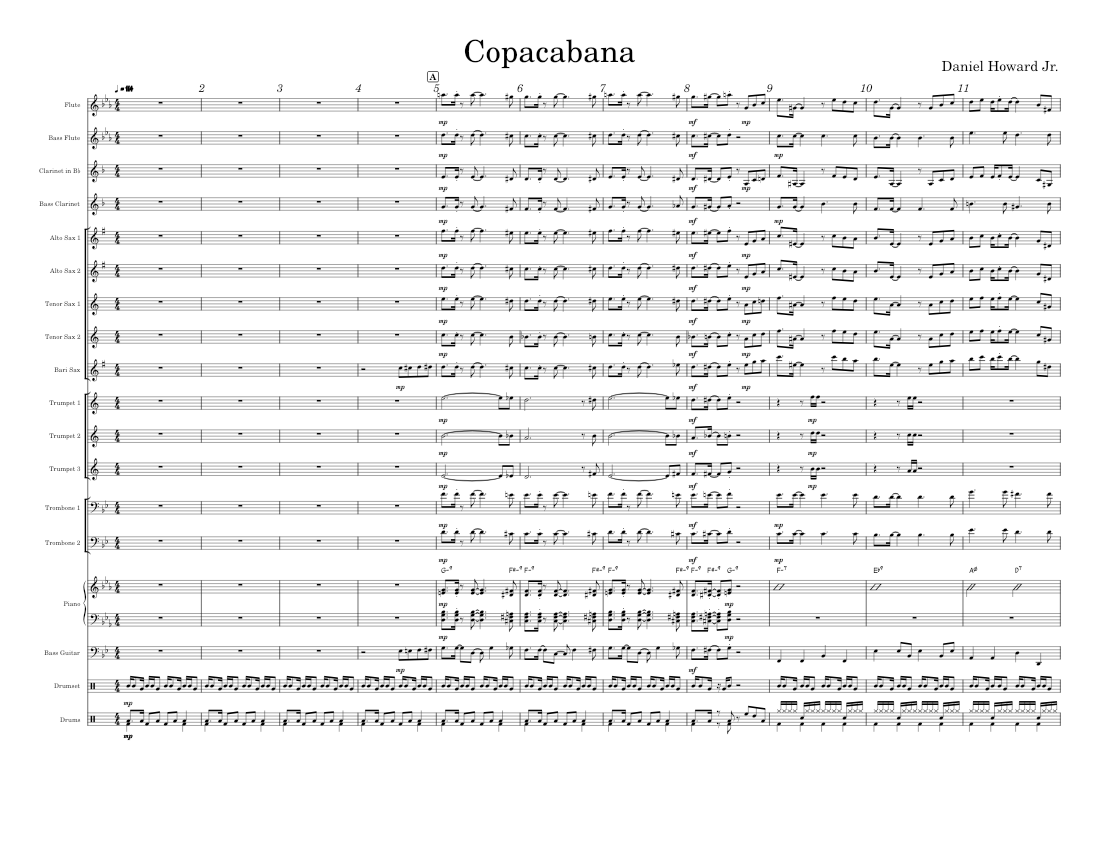 Copacabana Sheet music for Piano, Trombone, Flute, Saxophone alto ...