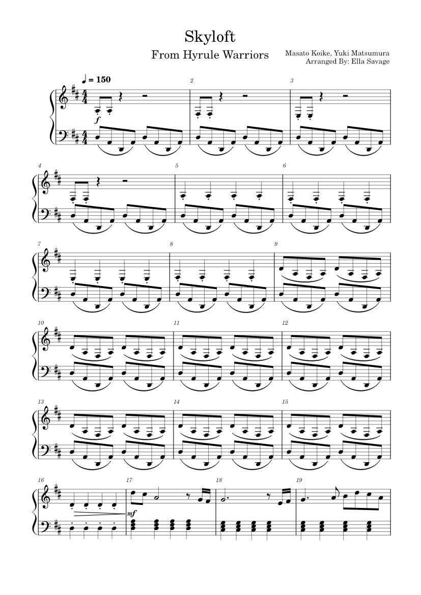 The legend of zelda skyward sword - skyloft – Misc Computer Games Skyloft Sheet music for Piano ...