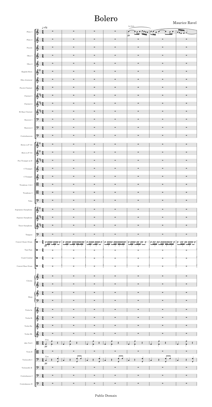 Bolero – Maurice Ravel Sheet Music with Chords for Trombone, Tuba ...