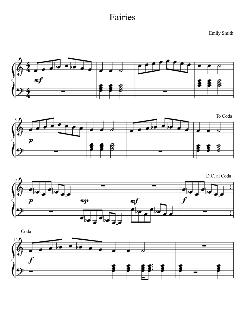 Fairies Sheet music for Piano (Solo) | Download and print in PDF or ...