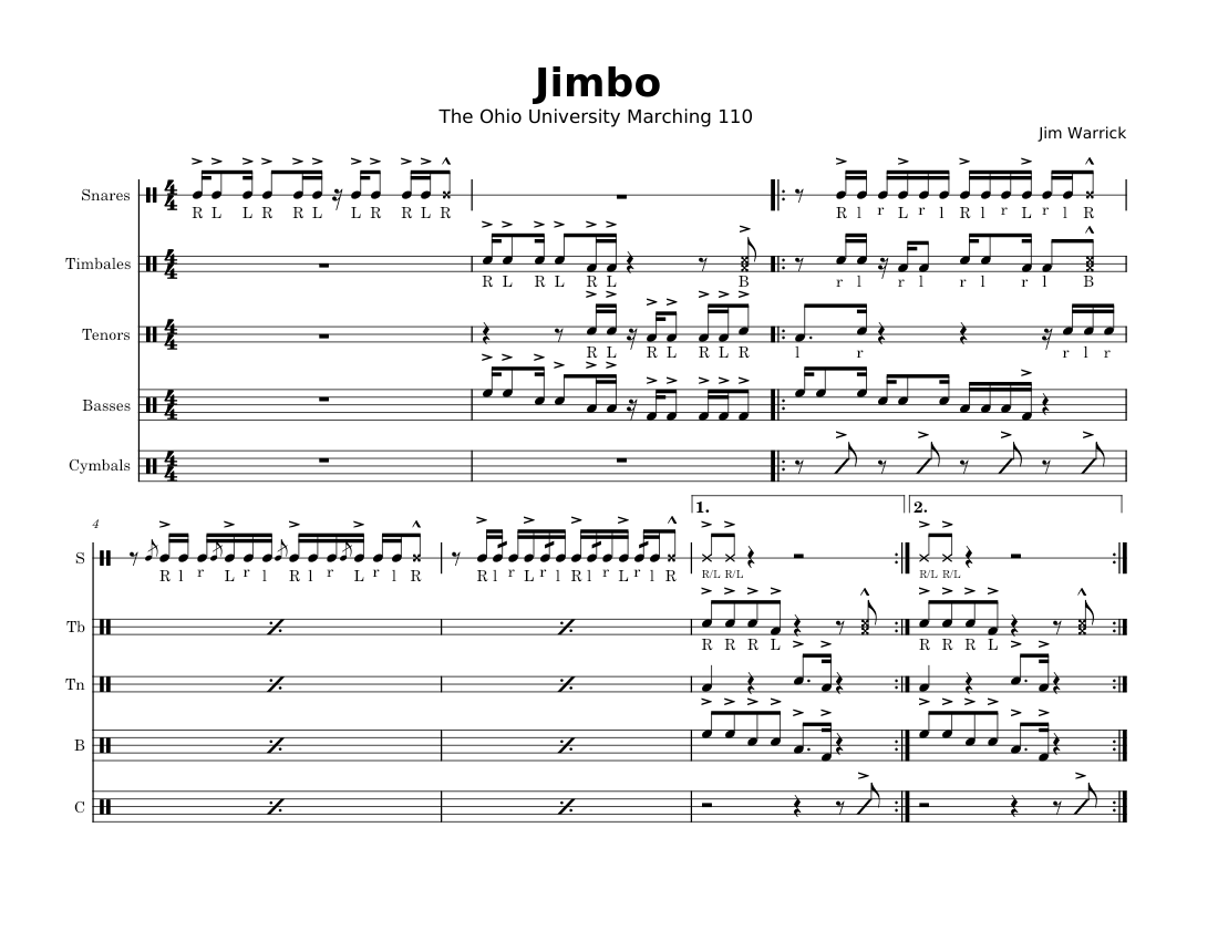 Jimbo – Jim Warrick Jimbo - Ohio University Marching 110 Drumline ...