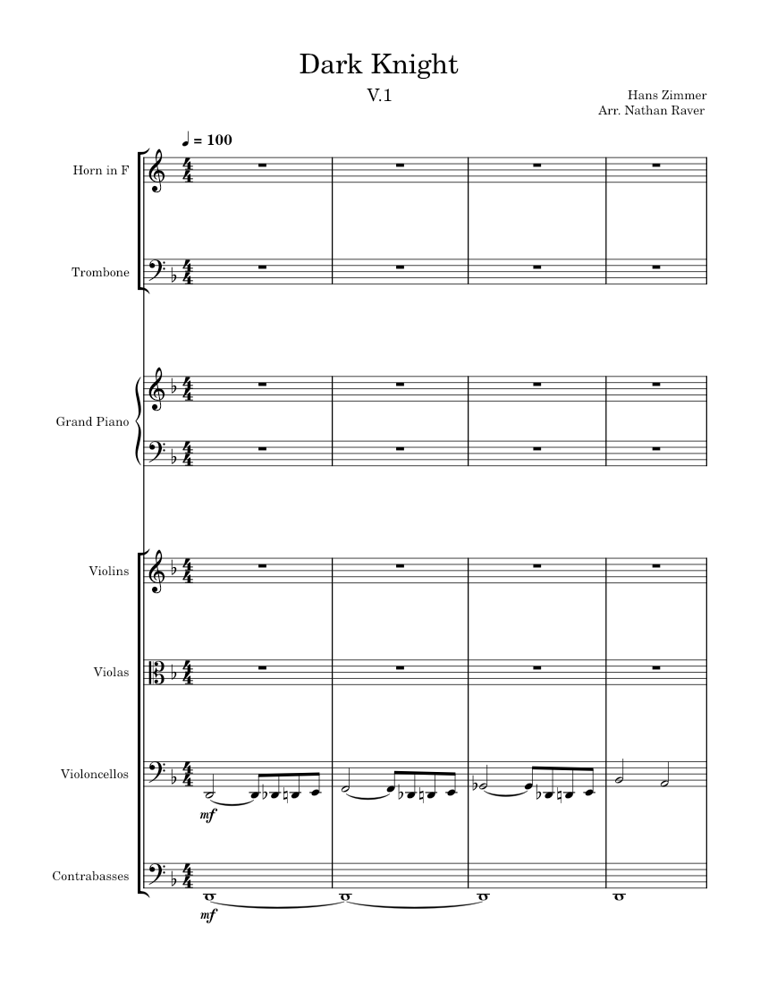 The Dark Knight – Hans Zimmer Dark Knight Sheet music for Piano ...