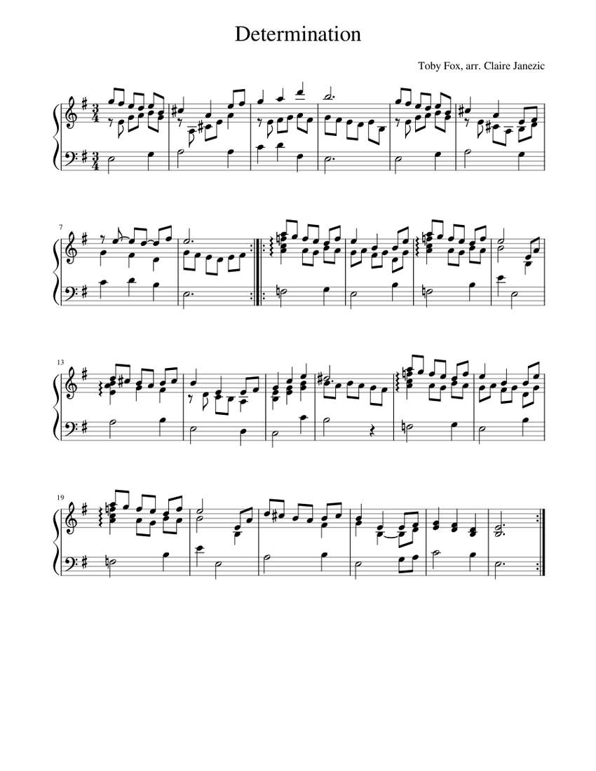 Determination Sheet music for Piano (Solo) | Musescore.com