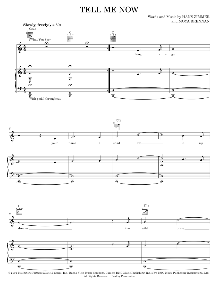Play Official version of Tell Me Now (What You See) Sheet Music by Hans ...