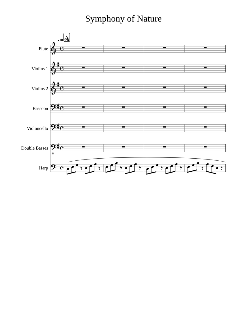 Symphony of Nature Sheet music for Flute, Bassoon, Harp (Symphony ...
