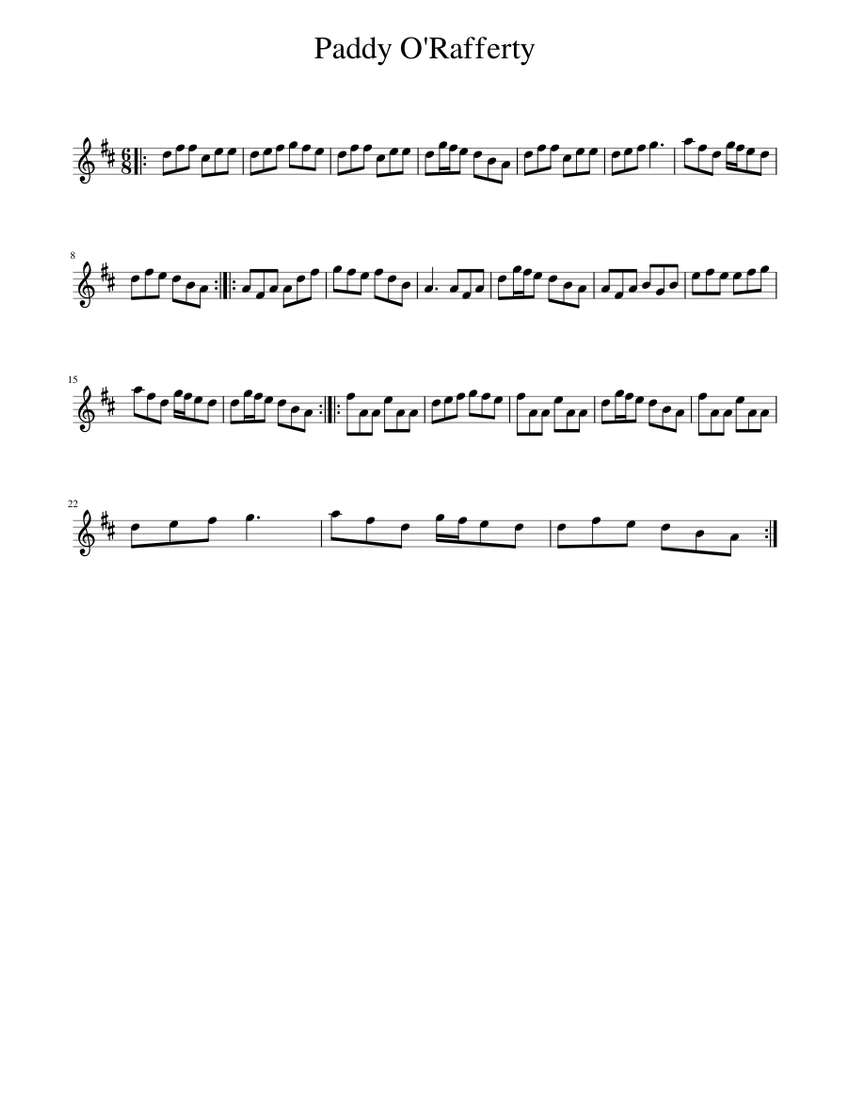 Paddy O'Rafferty Sheet music for Piano (Solo) | Musescore.com
