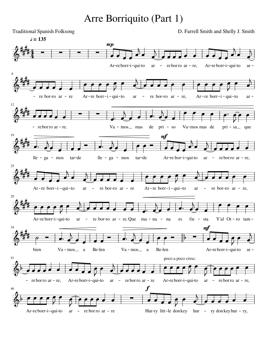 Arre Borriquito (Part 1) Sheet music for Piano (Solo) | Musescore.com