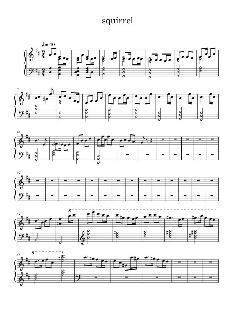 squirrel.mscz Sheet Music for Piano (Solo) easy | MuseScore.com