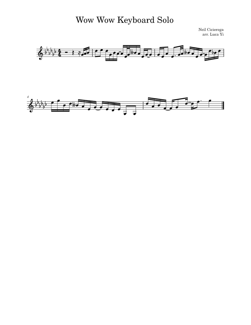 Wow Wow – Neil Cicierega Sheet music for Piano (Solo) | Musescore.com