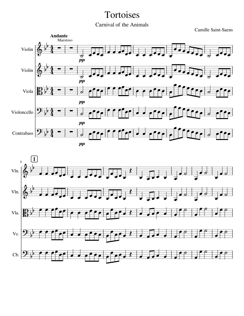 Carnival of the Animals, No.4: Tortoises – Camille Saint-Saëns (Strings ...