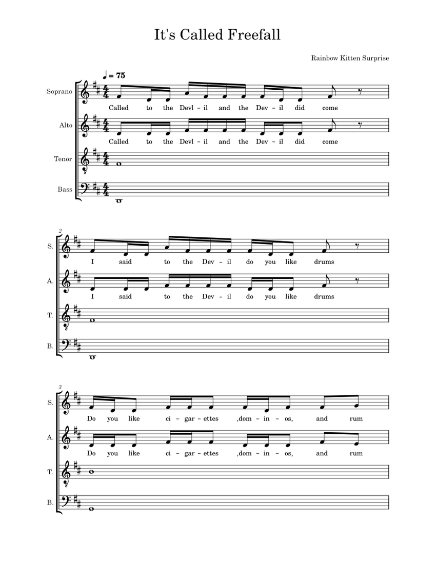 Its called freefall – Rainbow Kitten Surprise Sheet music for Soprano ...