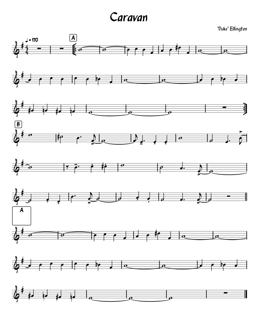 Caravan – Duke Ellington Sheet music for Piano (Solo) Easy | Musescore.com