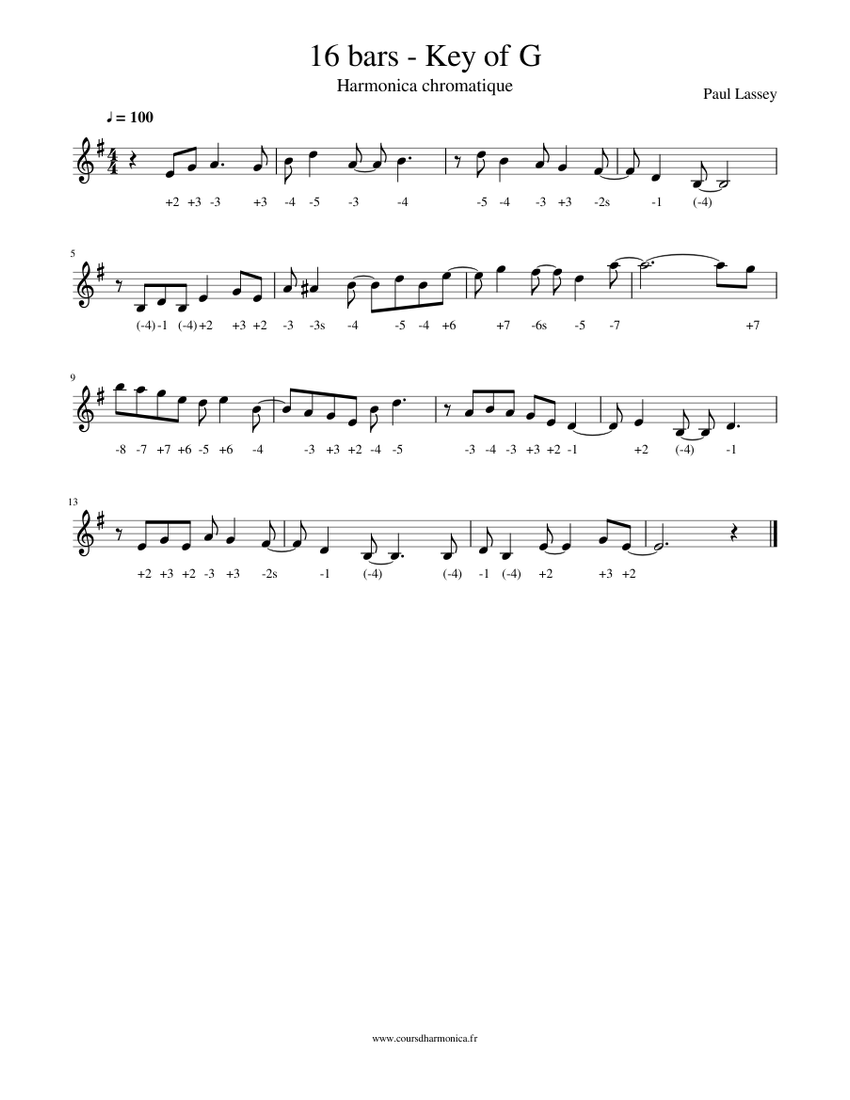16 bars - Key of G Sheet music for Piano (Solo) | Download and print in ...