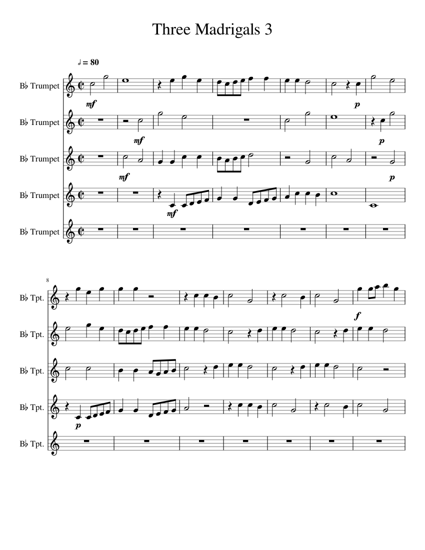 Three Madrigals 3 - piano tutorial