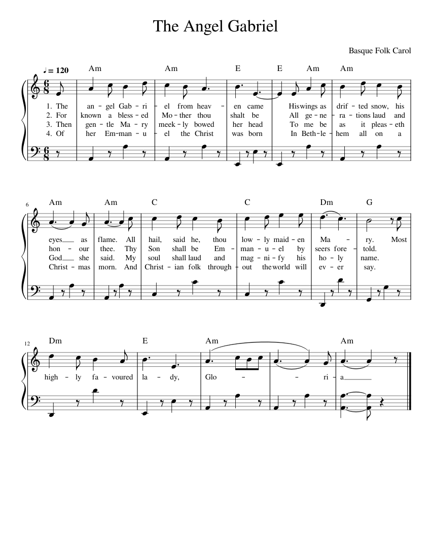 The Angel Gabriel Sheet music for Piano (Solo) Easy | Musescore.com